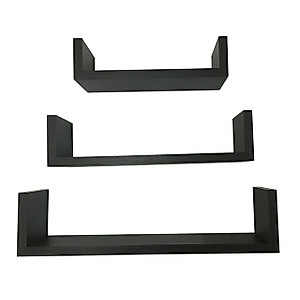 EWEI'S HomeWares Ewei ' S Homewares Floating U Shelves Whc 1004 Cd WHC1004CD-ES, 17 in x 4 in x 4 in, Espresso Finish