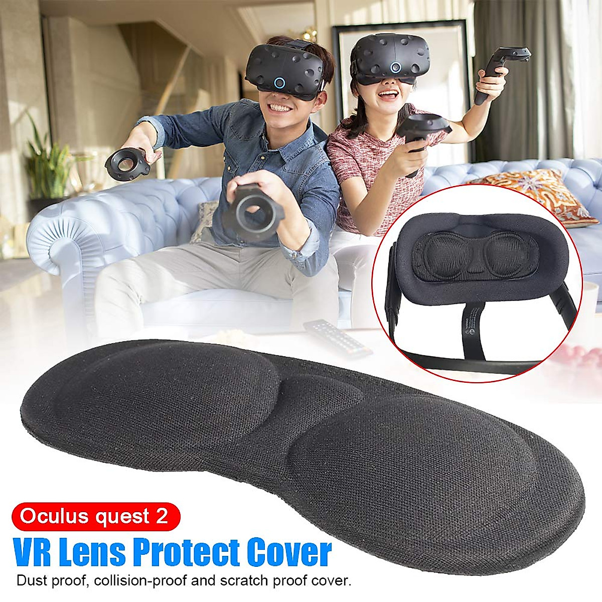 GEZICHTA VR Lens Protect Cover Anti Scratch Dustproof VR Lens Cap for Oculus Quest 2