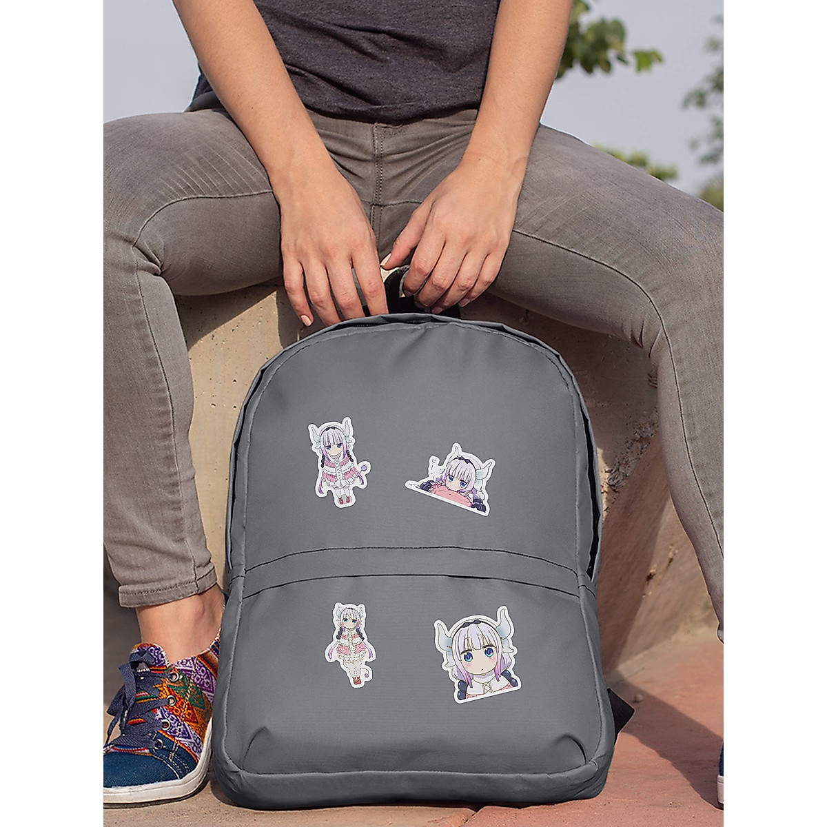 Alexiss Miss Kobayashi's Dragon Maid Kanna Kamui Funny Sticker for Phone, Laptop, Skateboard, Car, Pack 4 Pcs Size 3In