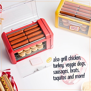 Oscar Mayer Extra Large 8 Hot Dog Roller & 8 Bun Toaster Oven, Stainless Steel Grill Rollers, Non-stick Warming Racks, Perfect for Hot Dogs, Egg Rolls, Veggie Dogs, Sausages, Brats, Adjustable Timer