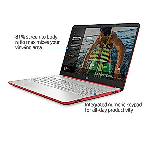 HP Notebook 15 Business Laptop I 15.6” HD SVA Display I Intel 4-Core Pentium Silver N5000 Processor I 4GB DDR4 128GB SSD I USB-C I HDMI Office365 Win10 Red + 32GB MicroSD Card