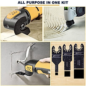 Oscillating Tool Blades, 149-Piece Craftforce Oscillating Saw Blades Universal Multitool Blades Accessories Kit, Fit Dewalt Dremel Milwaukee Ryobi Makita Ridgid Porter Cable Craftsman Rockwell Fein