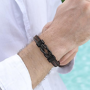 JoycuFF 30th Birthday Gifts for Him, Men Gifts for Birthday, 30 Year Old Birthday Gifts for Men, Happy 30th Birthday Decorations for Him Husband Brother Son Mens Leather Bracelet