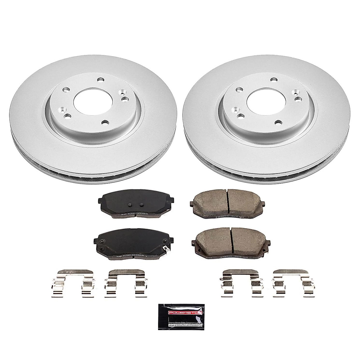 Power Stop CRK8621 Z17 Front Coated Rotor Kit-Coated Brake Rotors, Ceramic Brake Pads For Kia Optima 2017 [Model Specific]