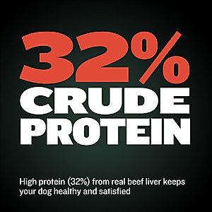 Bully Max Premium High Protein Dog Treats for Puppy & Adult Dogs - Training Dog Food Treats with 32% Protein, Real Meat, Veggies & BCAAs for Small, Medium & Large Breeds, Beef Flavor, 400g Bag
