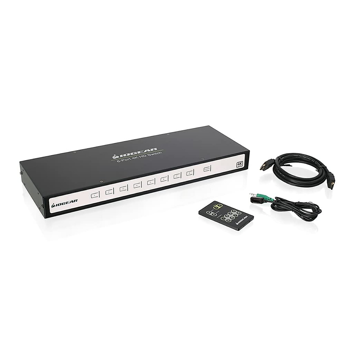 IOGEAR HDMI 8 Port Switch - 4K @ 60Hz - 8 in x 1 Out - True HD and DTS HD Master Audio - Auto Switch - IR Remote Control - Front Panel LED - GHSW8481