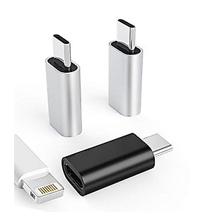 3Pack Lightning Female to USB-C Male Adapter,Type Charging for Samsung Galaxy S20 Ultra Z Flip Note S10 S9 Plus Google Pixel 5XL Compatible with Cable Converter Connector Charger LG Ipad Pro Air4 2020