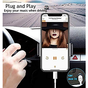 iPhone Aux Cord for Car, Apple MFi Certified Veetone Lightning to 3.5 mm Headphone Jack Adapter Male Aux Stereo Audio Cable Compatible with iPhone 13 13 Pro 12 11 SE 2020 XS XR X 8 7, 3.3FT White