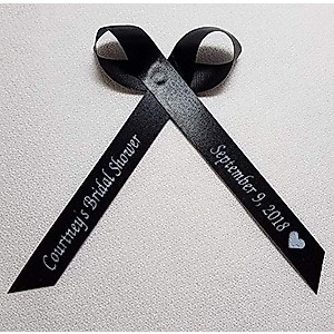 Personalized Ribbons for Bridal Shower Wedding Party Favors or Baby Showers, Fully Assembled - Custom Made Pack of 25