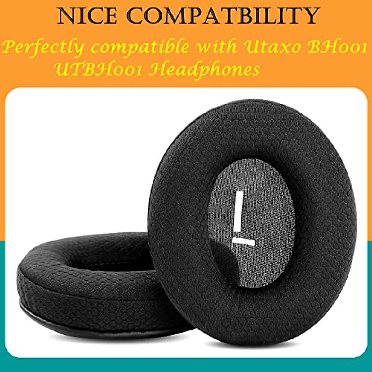 TaiZiChangQin Ear Pads Ear Cushions Earpads Replacement Compatible with Utaxo BH001 UTBH001 Headphone ( Black Fabric )