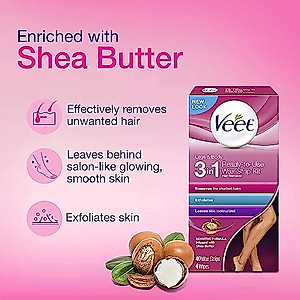 Veet Leg and Body Hair Remover Cold Wax Strips, 40 ct (Pack of 2)