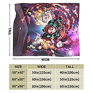 Anime Blanket Throw Flannel Fleece Blanket All Seasons Lightweight Air Conditioner Warm Blanket for LivingRoom/Bedroom/Sofa/Camping/Office/Chair Halloween Thanksgiving 50"x40"