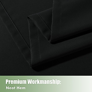 HolidayIdeas Waterproof Outdoor Curtains for Patio, 6 Panels - 54x120 Inches - Weatherproof Privacy Outsides Curtains for Backyard Porch Gazebo, Sunlight & UV Blocking (Black, Grommet Top)