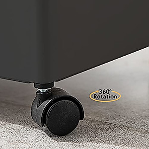 OVAKIA 4-Tier Slim Rolling Utility Cart Storage Shelves Trolley Storage Organizer Shelving Rack with Mesh Baskets/Wheel Casters for Laundry Pantry Bathroom Kitchen Office Narrow Places(Black)