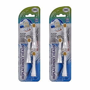 MOUTHWATCHERS - Toothbrush Replacement Heads - Clean Teeth for Adult - 6 Count - Floss Bristle Silver - Invented by Doctor Plotka's