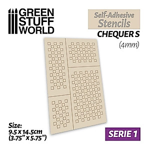 Green Stuff World for Models and Miniatures Self-Adhesive Stencils - Chequer S 9501