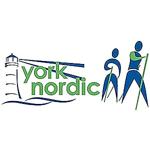 Nordic Walking Poles - True Classic Nordic Glove Grips, Lightweight, Adjustable, and Collapsible -2 Pieces w/flip Locks, Detachable Feet and Travel Bag by York Nordic - Heights 5'4"-6'2"