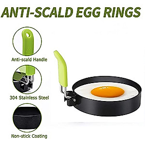 BEMINH Stainless Steel Egg Ring,2 Pcs Round Breakfast Household Egg Mold Tool Cooking Tool Omelette (New 2 Pcs)