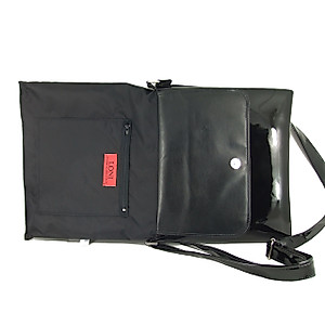 LONI Womens Cool Faux Patent Leather Cross-Body Shoulder Bag Handbag Medium Size