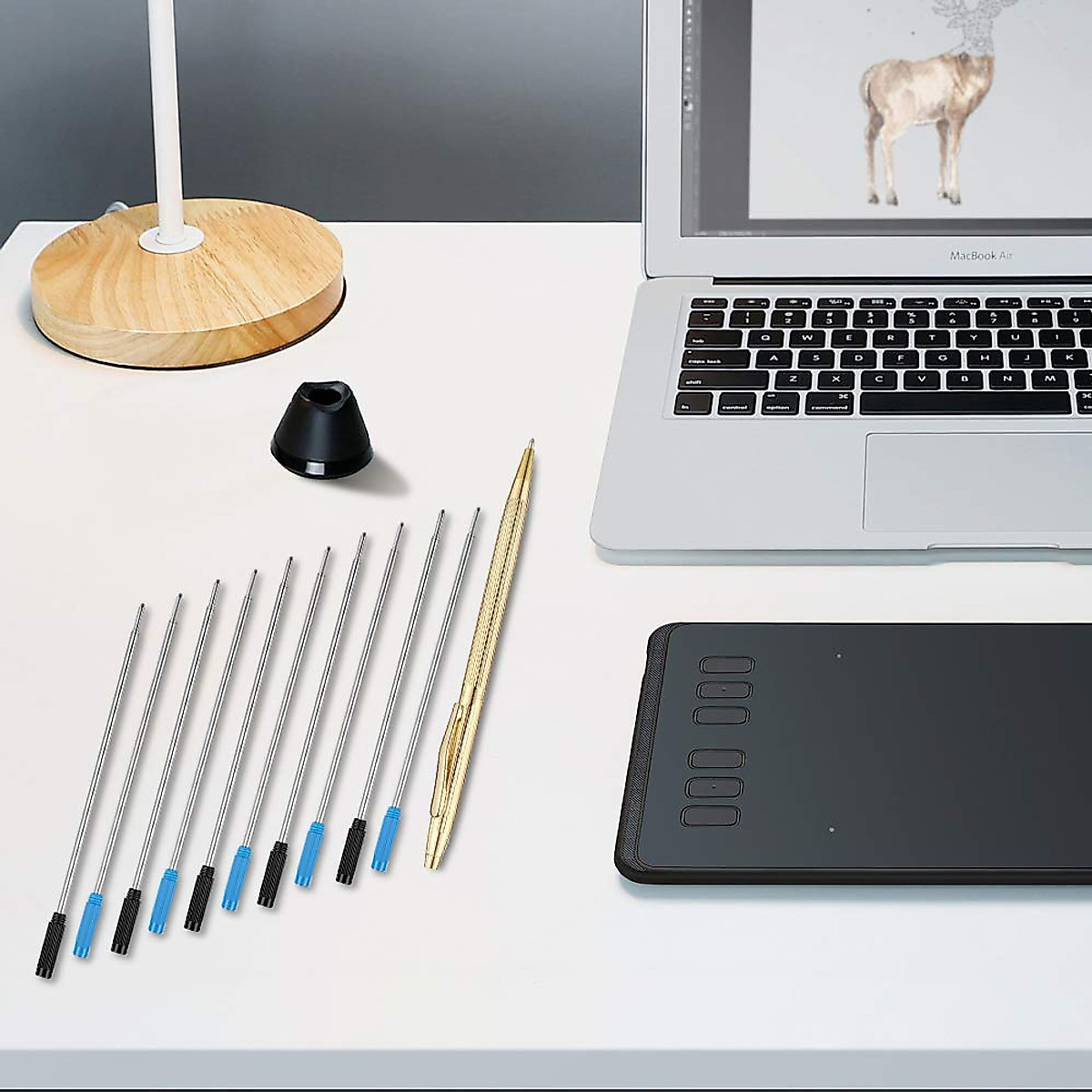 Unibene Cross Compatible Ballpoint Pen Refills 20 Pack, 1.0mm Medium Point-10 Black & 10 Blue, Smooth Writing Replaceable German Ink Refill