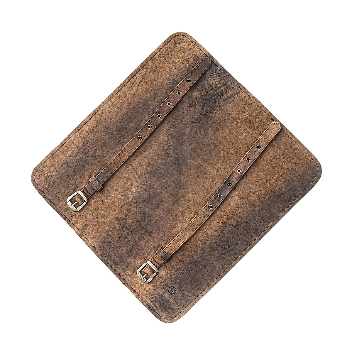 Knife Roll Bag Genuine Leather – Chef`s knife bag 7 slots – Leather Knife Case Sam (dark-brown/antique)