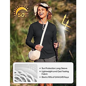CRZ YOGA Womens UPF 50+ Sun Shirts Long Sleeve UV Protection Workout Tops Lightweight Quick Dry Outdoor Hiking Running Shirts Black Medium