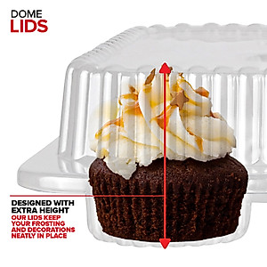 Stock Your Home Mini Plastic Cupcake Containers Disposable (40 Count) 12-Compartment Container with Connected Dome Lid Clear, BPA Free, For Small or Mini Sized Cupcakes