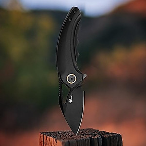 YF SMART Folding Utility Pocket Knife with 2.6" Black Stainless Steel Blade and Durable Anodized Alumina Handle EDC Knife,SpeedSafe Assisted Opening - Everyday Carry
