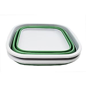 SAMMART 5.5L (1.4 Gallons) Set of 2 Collapsible Tub - Foldable Dish Tub - Portable Washing Basin - Space Saving Plastic Washtub