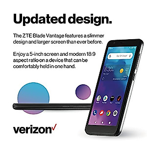 ZTE Z3153V Blade Vantage 2 5.4" Smartphone, 16 GB Storage, 2 GB RAM, 2 MP Front 5 MP Rear, Android 9 Pie, Verizon, Black