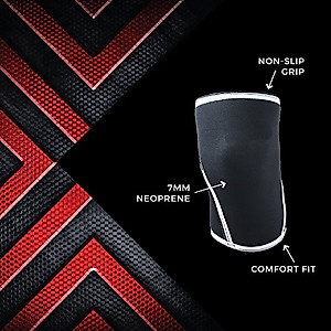 Knee Sleeves (1 Pair) 7mm Neoprene Thick Compression Knee Brace Support for Weightlifting, Powerlifting, Squatting & Fitness Training for Women and Men Black (MEDIUM)