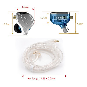 KZ ZS10 Pro in Ear Monitor Earphone, 4BA 1DD Metal Earbuds, HiFi Bass Headphones IEM with Detachable 2 Pin C-Cable(Black Mic)