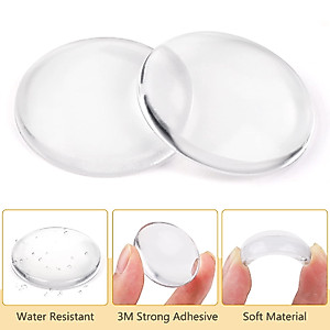 6 PCS Door Stopper Wall Protector Clear, Soft Rubber Door Knob Wall Shield, Reusable Door Handle Bumper Self Adhesive(Round)