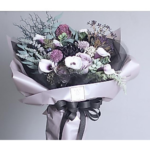 Rikyo 20 Sheets/4 Color Flower Rose Wrapping Paper,Vintage Style Waterproof Gift Packaging Florist Bouquet Wraps,Christmas Gift Flower Packaging Paper 22.5x22.5 Double Sided Colors