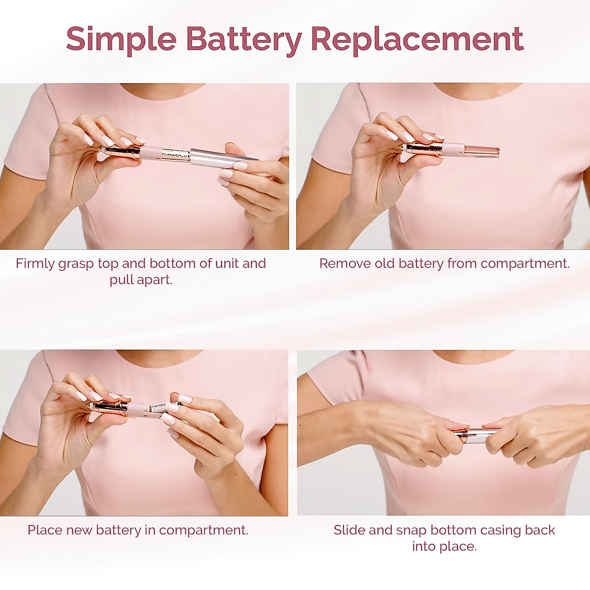 Finishing Touch Flawless Brows Eyebrow Hair Remover Electric Razor for Women with LED Light for Instant and Painless Hair Removal