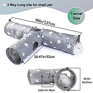 JanYoo Cat Tunnel Tube,Cat Tunnels for Indoor Cats 3 Way Collapsible Cat Interactive Toy,Rabbit Tunnel Toys Bunny Ferret Hideout