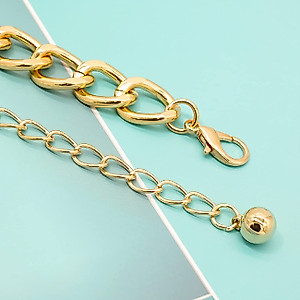 DTWAWA Multilayer Crystal Chain Belts for Women Layered Rhinestones Metal Waist Chain Punk Chunky Body Belly Chain for Dresses Jeans,Gold(51.2in)