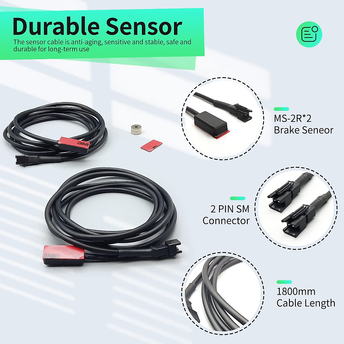 E-Bike MS-BK-2R Brake Cut Off Sensor SM/Waterproof Connector Electric Bike Cut Power Off Mechanical Hydraulic Brake Sensor for E Bike (MS-2R-SM)