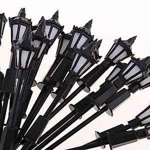 Amagogo 20pcs 1/100 3V HO Scale Miniature Street Lights Railway Train LED Lamp Post Single Head Garden Landscape Decoration for Diorama Sand Table