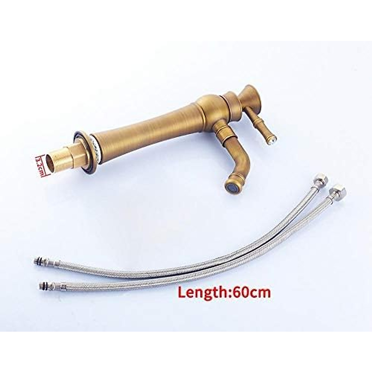 TECKI Kitchen Taps Basin Faucet Brass Bathroom Balcony Vintage Style Single Handle Hot & Cold Water Sink Faucet Bath Accessories