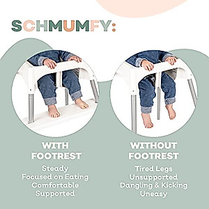 White IKEA High Chair Foot Rest Only - Bib Hook Included - Sits Flat - Compatible with Antilop Highchair - Adjustable & Dishwasher Safe - BLW Footrest Baby Led Weaning - Durable ABS Plastic 20" x 5"