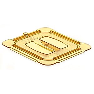 Carlisle FoodService Products 10510U13 StorPlus High Heat Universal Handled Food Pan Lid, Sixth Size, Amber