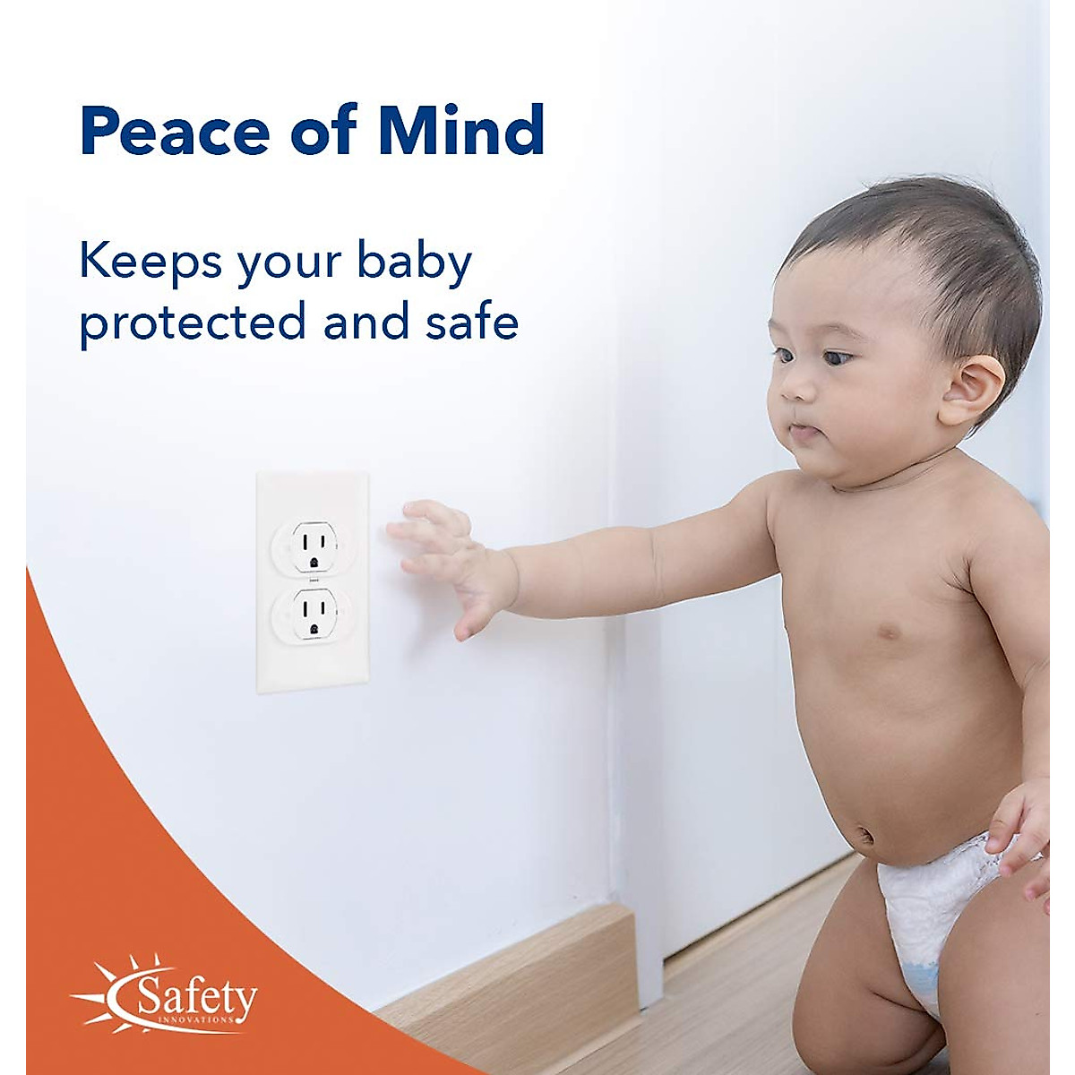 Safety Innovations, Ultimate Outlet Safety Cap, Baby Proofing Outlet Plugs, Child Safety Electrical Outlet Covers, Easy Installation, Protect Toddlers and Babies from Accidental Shock Hazard - 50 Pack