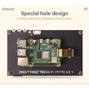BIGTREETECH Upgrade PI TFT50 V2.1 TFT LCD Display DSI 800x480 for Raspberry Pi 4 3 2 Model B RPi 1 B B+ A A+ 3D Printer Controller (5in Capacitive Touch Screen)