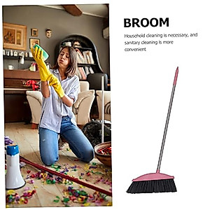 CONGARTENO Stainless Steel Plastic Home Broom Ceiling Blinds Big Outdoor Broom Pan Pink