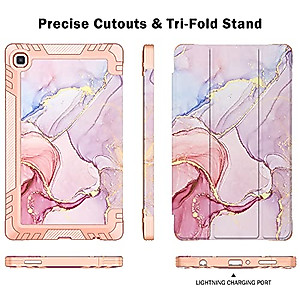PIXIU Folio Case for Galaxy Tab A7 Lite 8.7" 2021,Heavy Duty Trifold Stand PU Leather Smart Cover for Samsung Galaxy Tab A7 Lite SM-T225/T220 Marble
