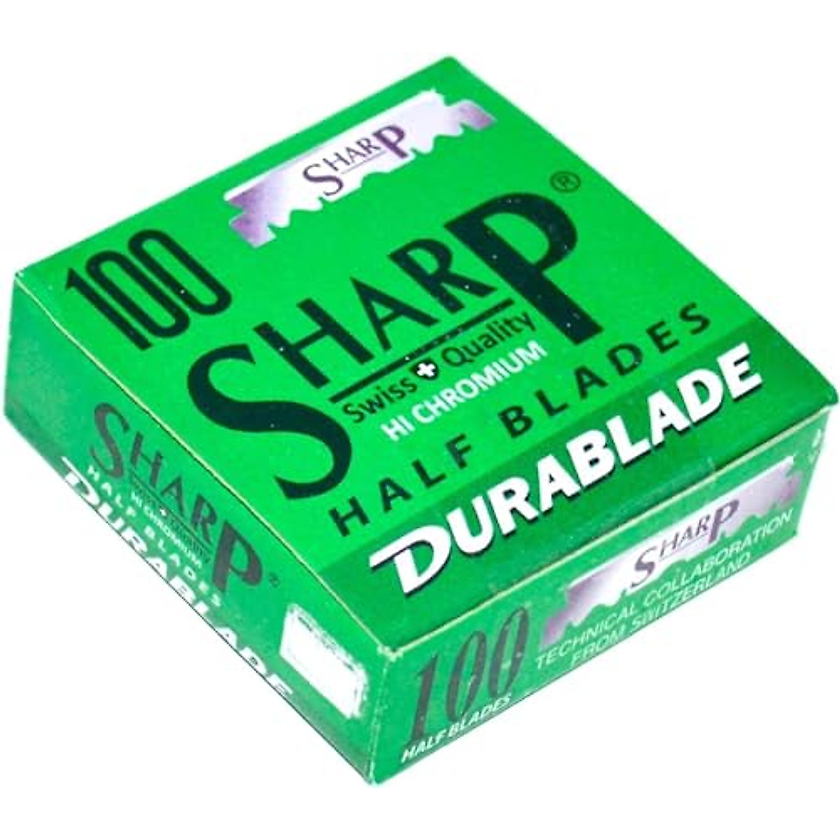 Sharp Hi-Chromium Stainless Straight Edge Barber Razor Blades for Professional Barber Razors, 100 Blades