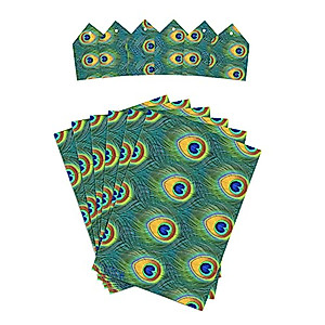 CENTRAL 23 Animal Print Wrapping Paper - 6 Sheets Gift Wrap - Green Wrapping Paper - Peacock Feathers - Birthday Wrapping Paper For Women - Comes With Fun Stickers