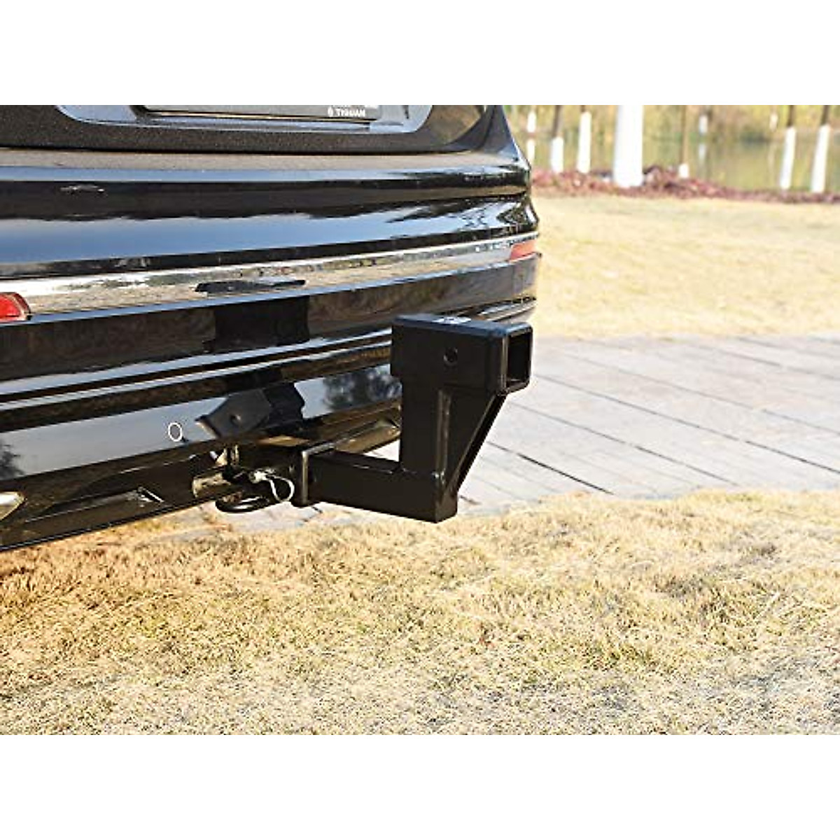 TOPTOW Trailer Hitch Extender Adapter with 6-inch Riser/Drop, 2" Receiver, 2-inch Solid Shank, 10000lbs Capacity, Anti-Rattle Bolt
