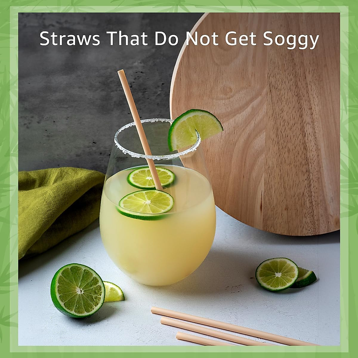 Ibambo 250 Pack Disposable Bamboo Powder Straws - 7.88" Compostable Single Wrapped Drinking Straws | Durable Disposable Straws for Hot & Cold Drinks | Biodegradable Straws for Commercial or Home Use